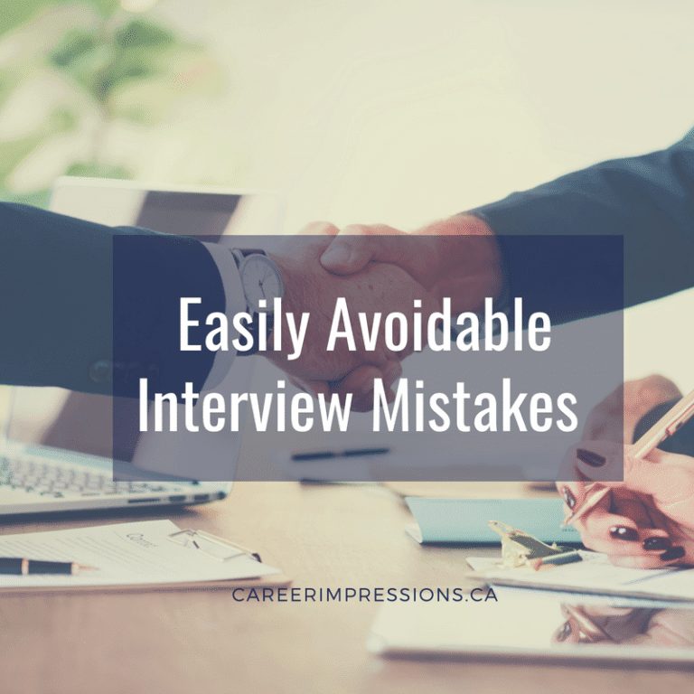 Easily Avoidable Interview Mistakes - Career Impressions